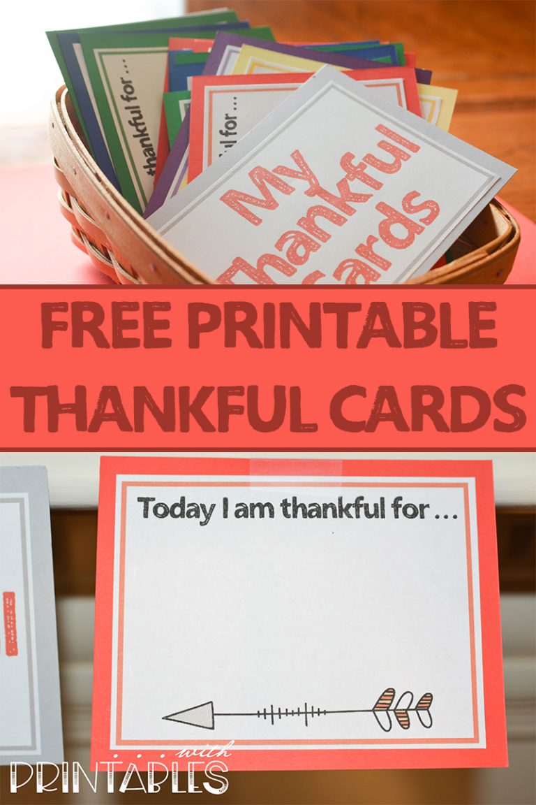 Free Printable Thankful Cards Activity for the Family - With Printables