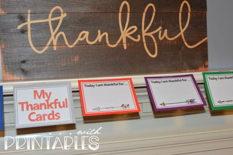 Free Printable Thankful Cards Activity for the Family - With Printables