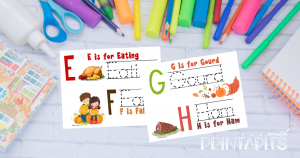 Preschool Thanksgiving Alphabet Worksheets - With Printables