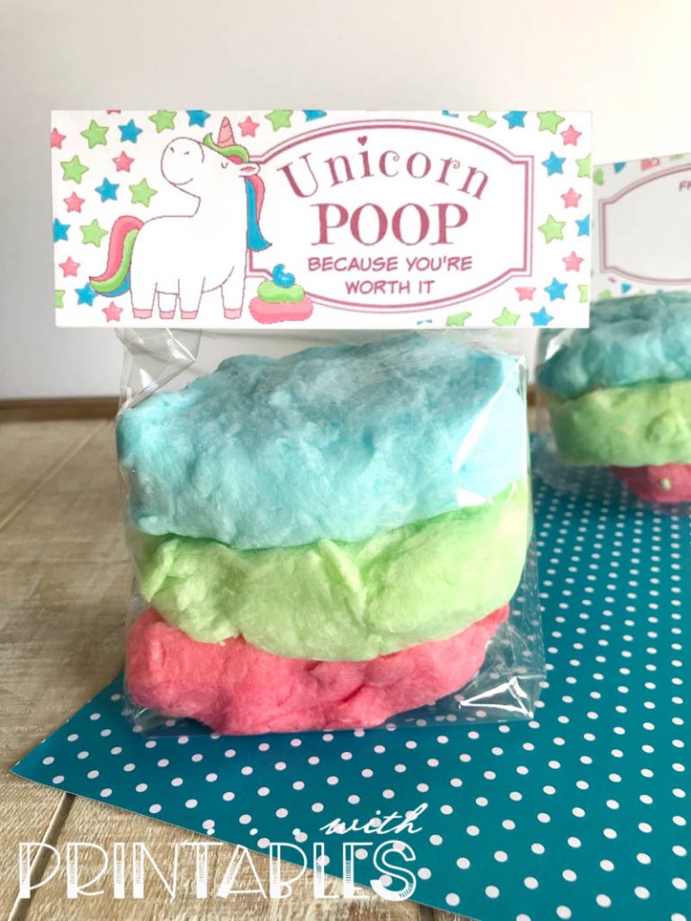 Unicorn Poop Treat Bag Toppers for Valetine's Day or Any Time! - With Printables